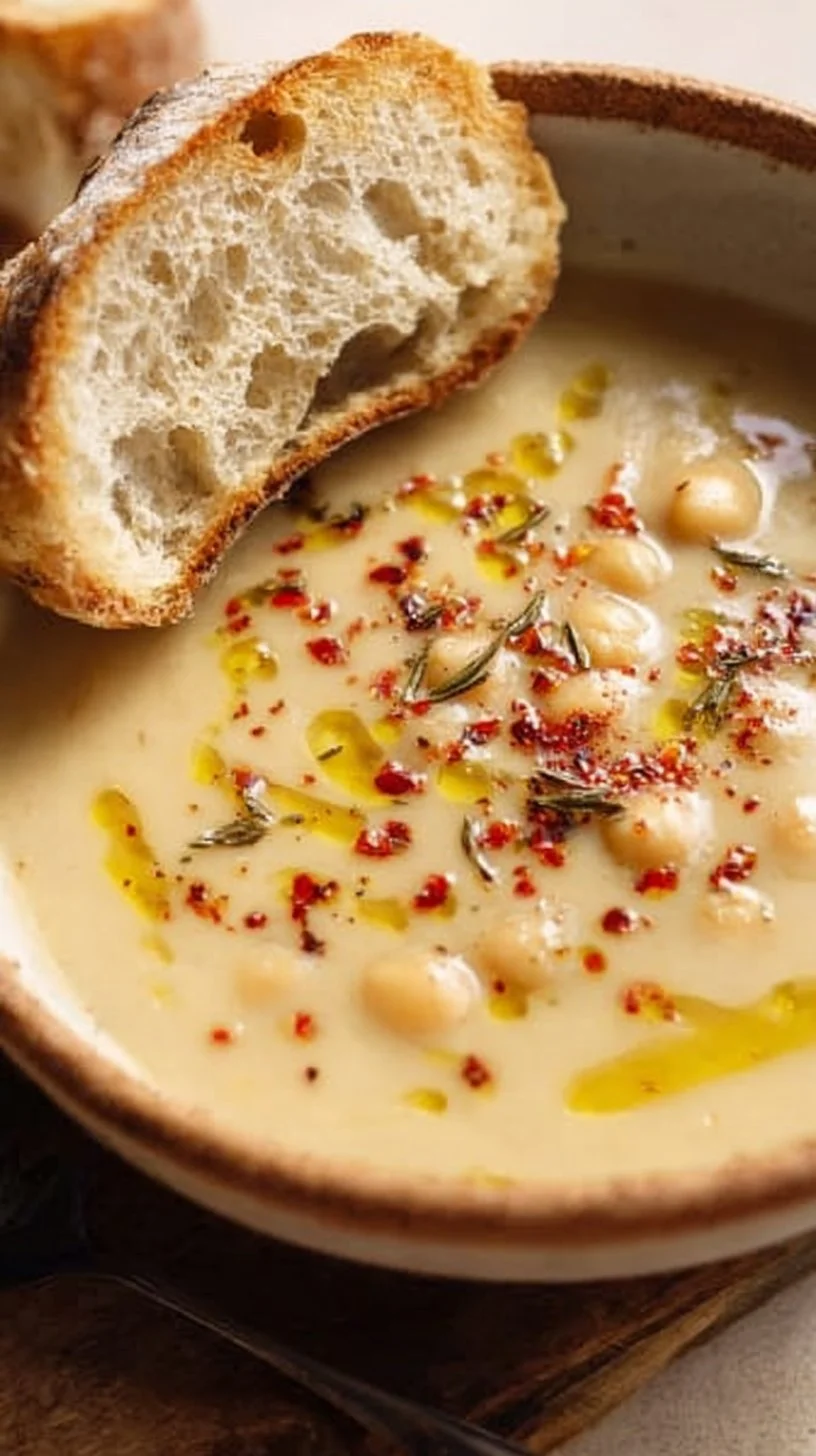 Vegan Garlic Chickpea Soup